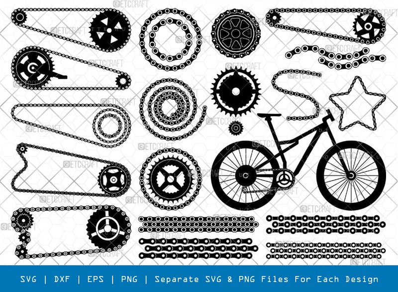 Bicycle Chain Silhouette, Bicycle Chain SVG, Cycle Chain Svg, Cycling ...