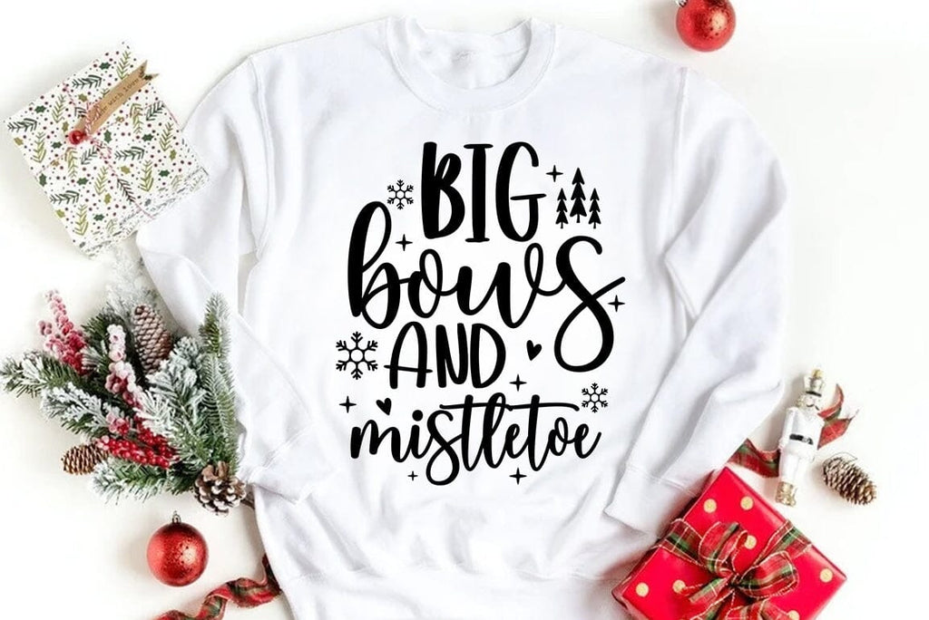 Big bows and mistletoe, Christmas SVG - So Fontsy