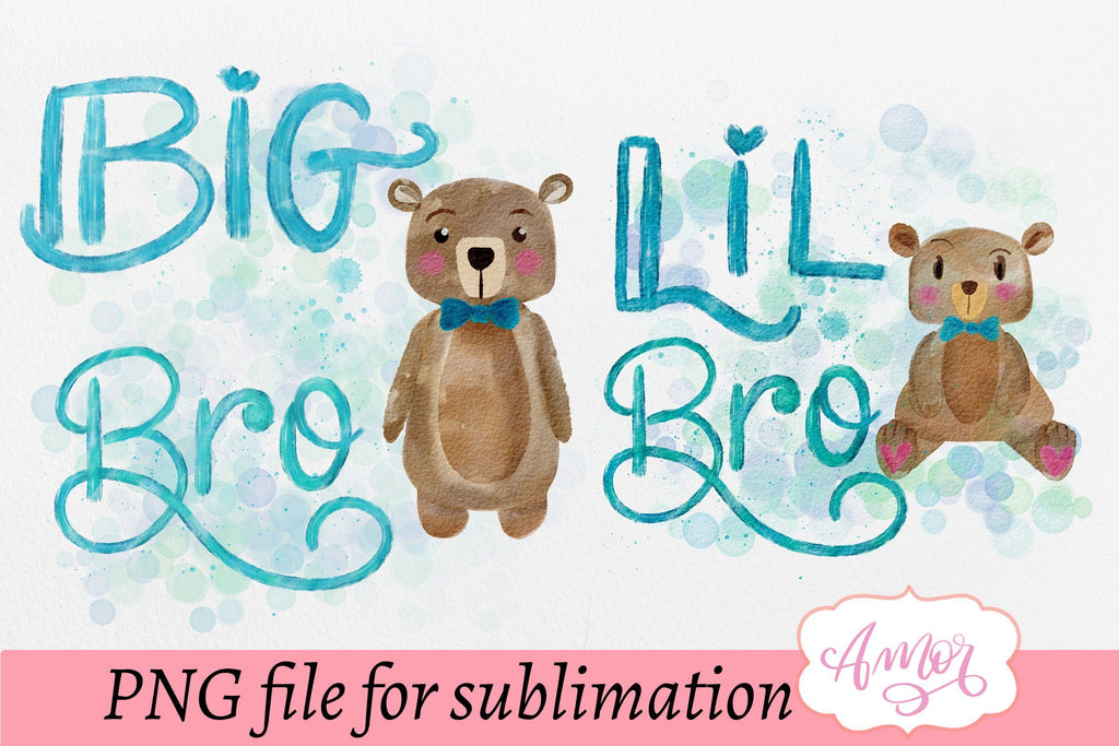 Big bro Lil bro sublimation designs for kid's T-shirts - So Fontsy