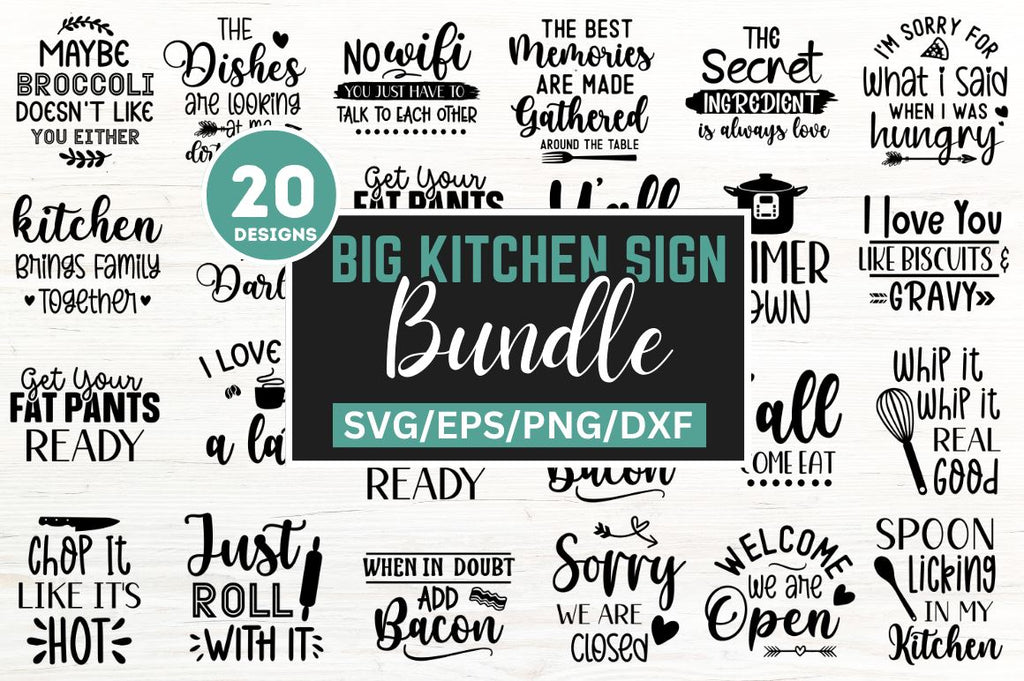 Big Kitchen Sign SVG Bundle - So Fontsy