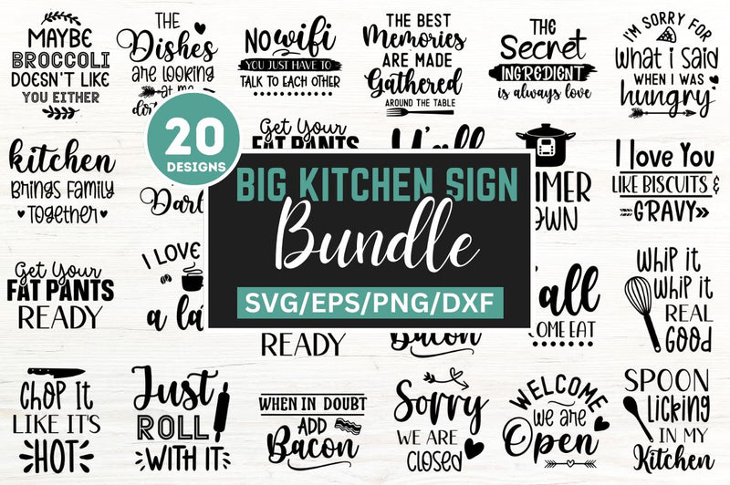 Big Kitchen Sign SVG Bundle - So Fontsy