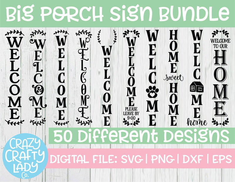 Big Porch Sign SVG Cut File Bundle - So Fontsy