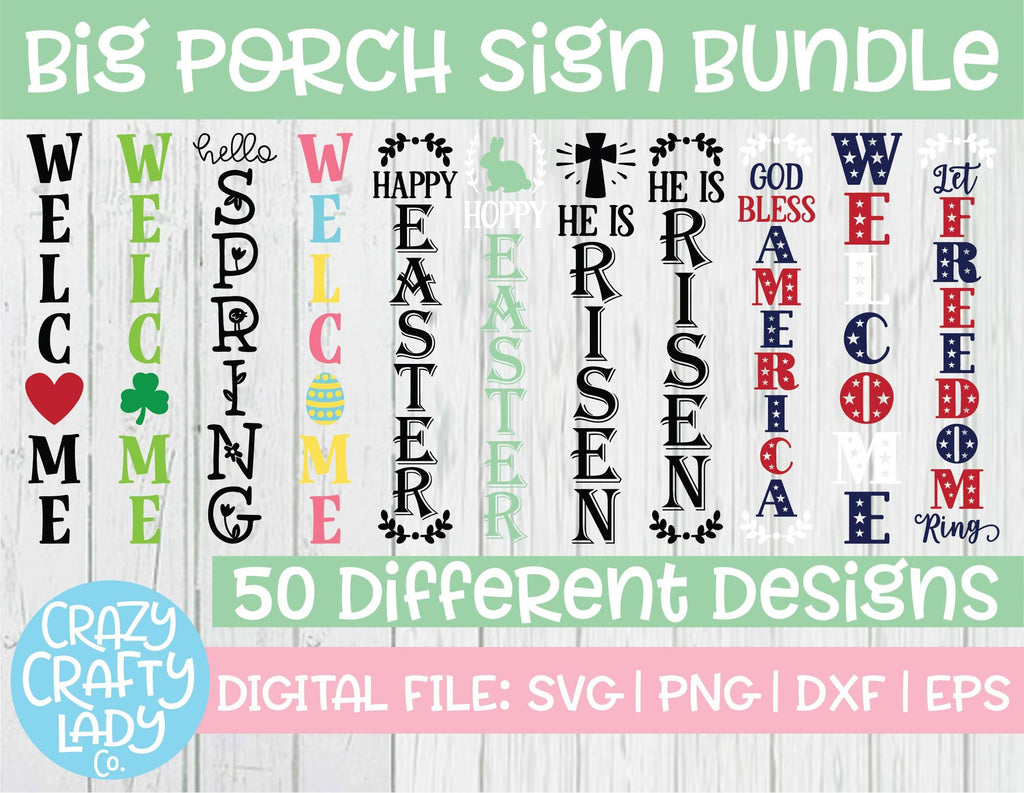 Big Porch Sign SVG Cut File Bundle - So Fontsy