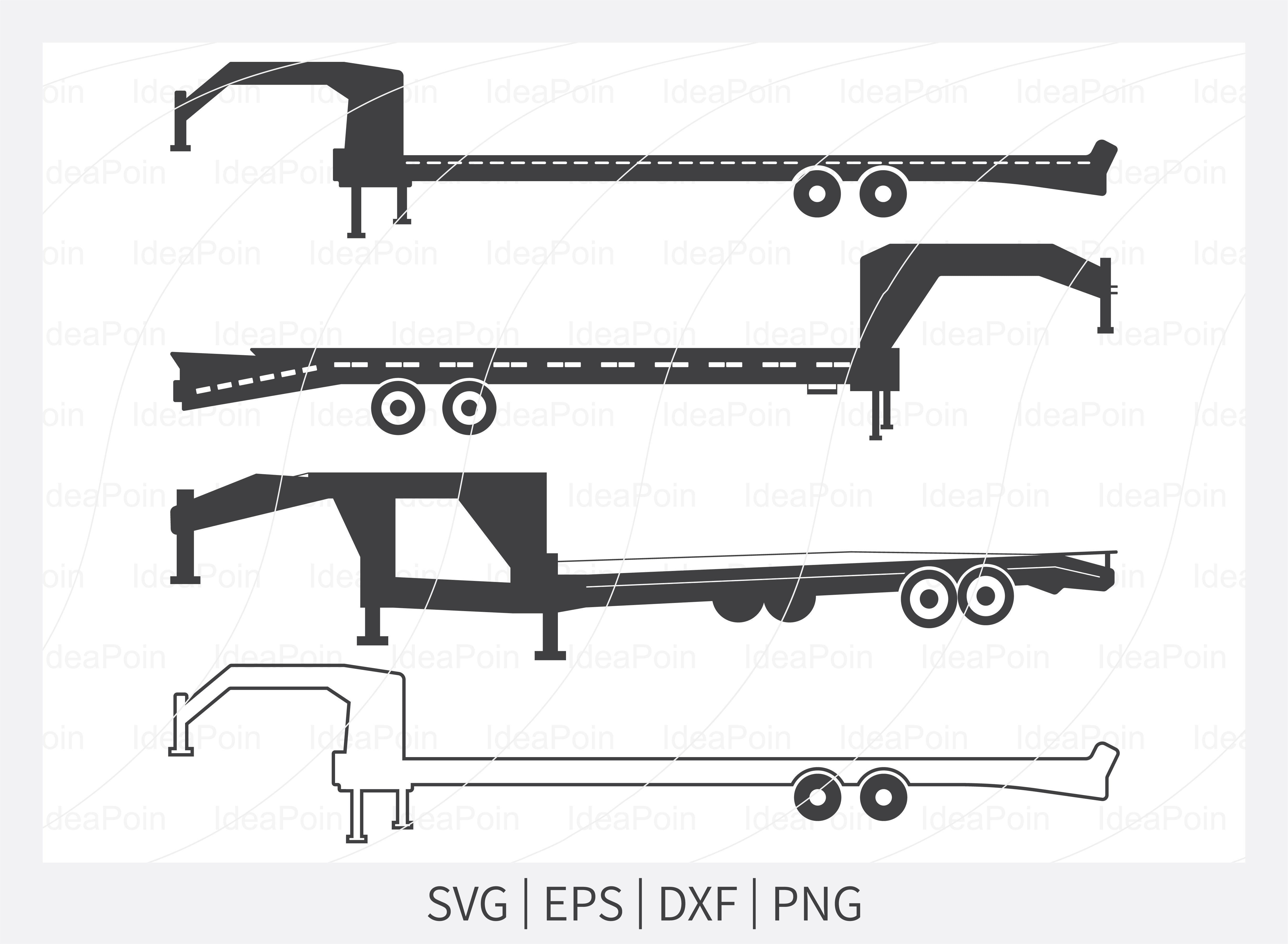 Big Tex Trailers SVG, Flatbed trailer svg, Flatbed Gooseneck Trailer ...
