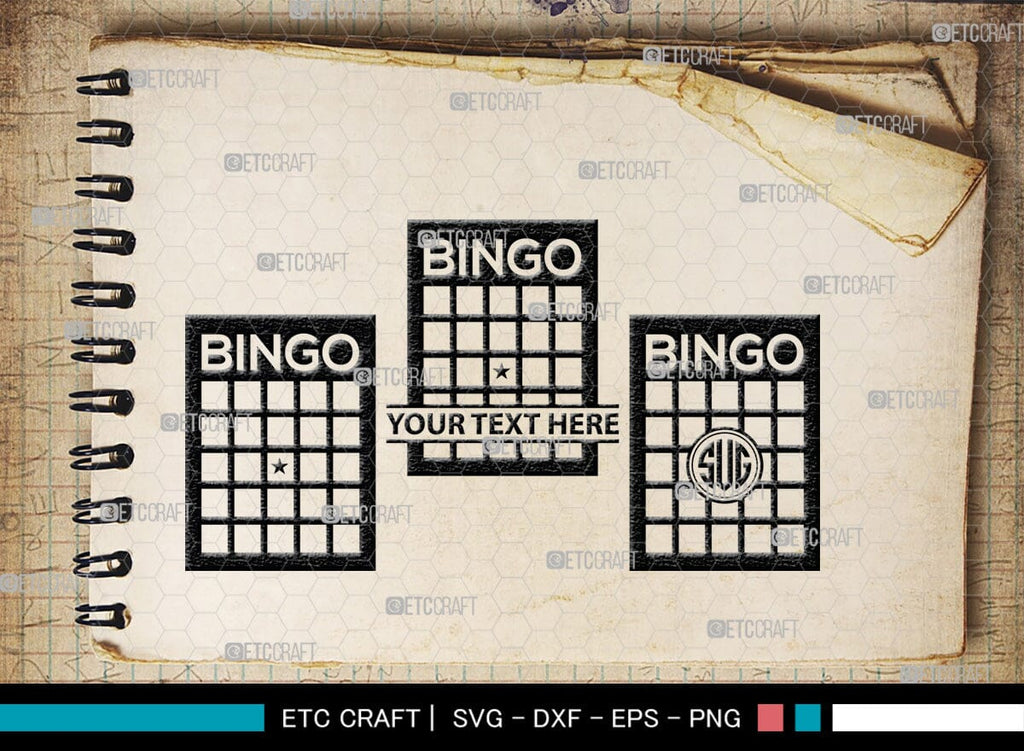 Bingo Monogram, Bingo Silhouette, Bingo SVG, Bingo Card Svg, Bingo ...