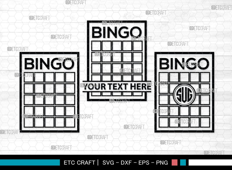 Bingo Monogram, Bingo Silhouette, Bingo SVG, Bingo Card Svg, Bingo ...