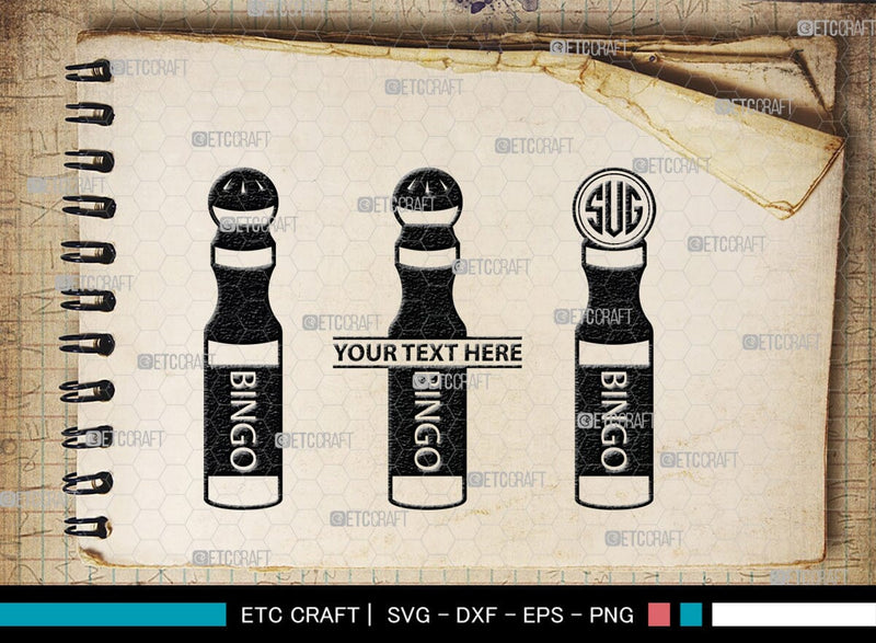 Bingo Monogram, Bingo Silhouette, Bingo SVG, Bingo Card Svg, Bingo ...