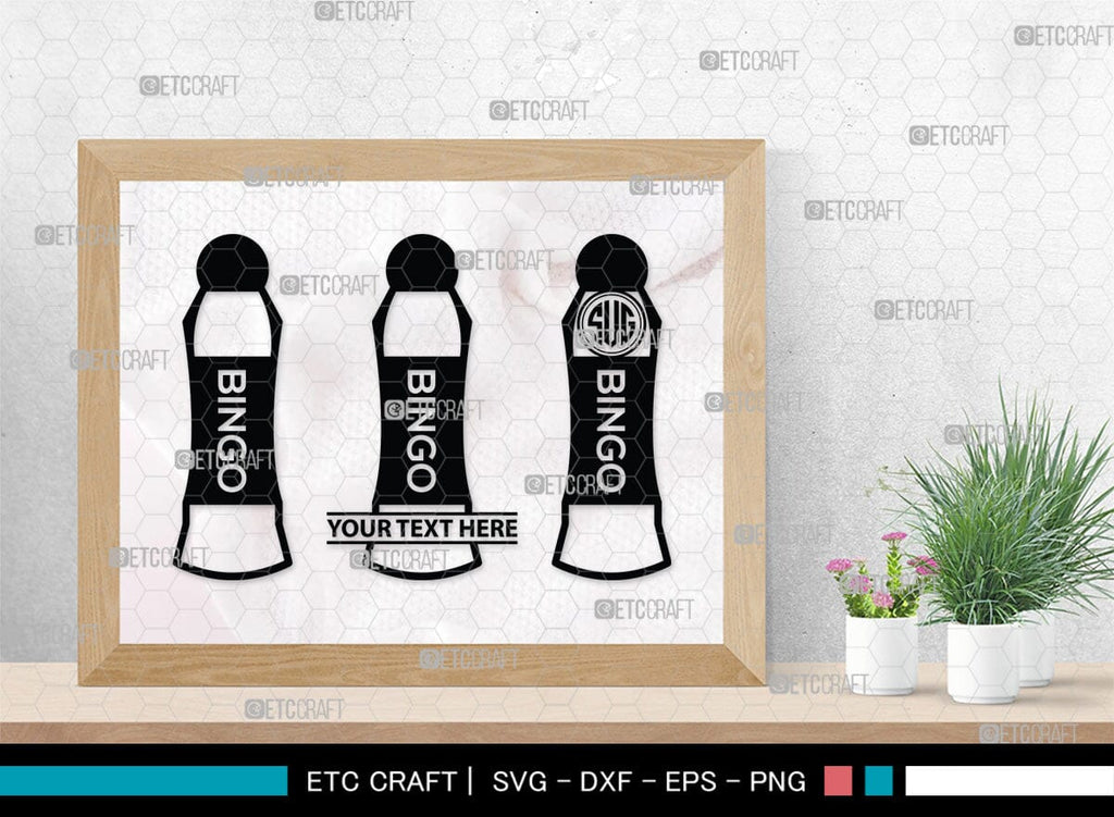 Bingo Monogram, Bingo Silhouette, Bingo SVG, Bingo Card Svg, Bingo ...