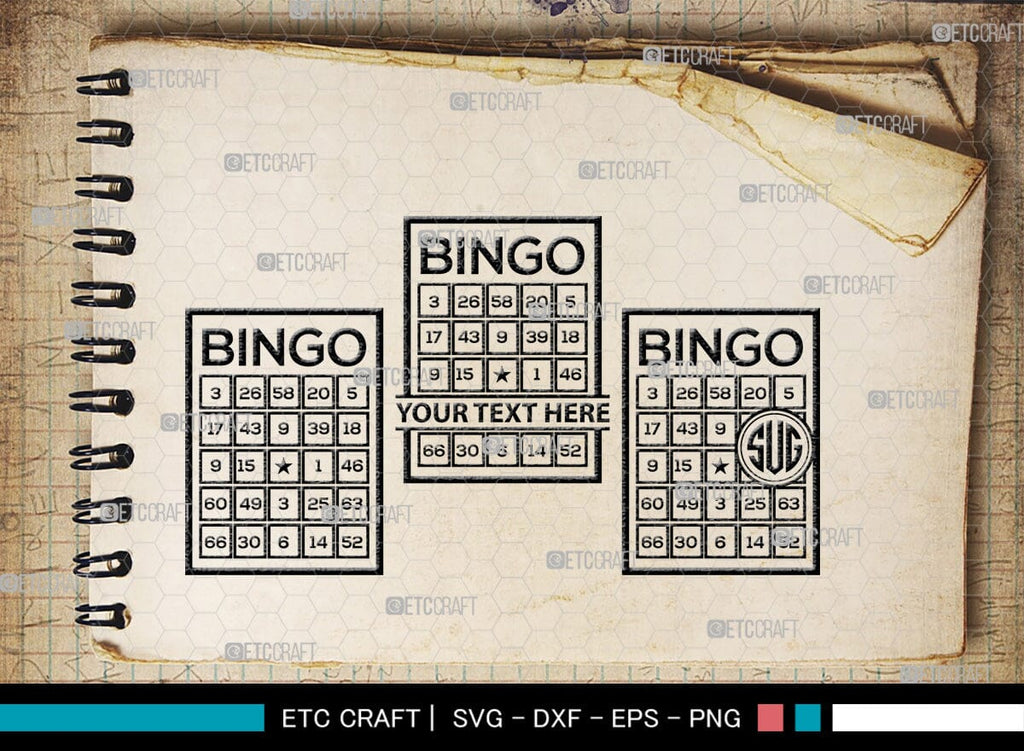 Bingo Monogram, Bingo Silhouette, Bingo SVG, Bingo Card Svg, Bingo ...