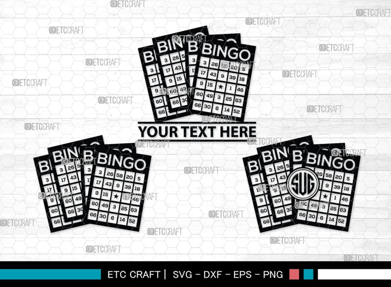 Bingo Monogram, Bingo Silhouette, Bingo SVG, Bingo Card Svg, Bingo Balls Svg, Bingo Dauber Svg ...