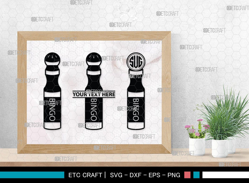 Bingo Monogram, Bingo Silhouette, Bingo SVG, Bingo Card Svg, Bingo ...