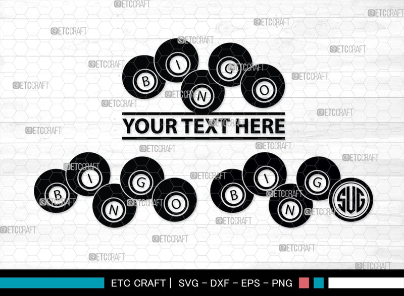 Bingo Monogram, Bingo Silhouette, Bingo SVG, Bingo Card Svg, Bingo ...