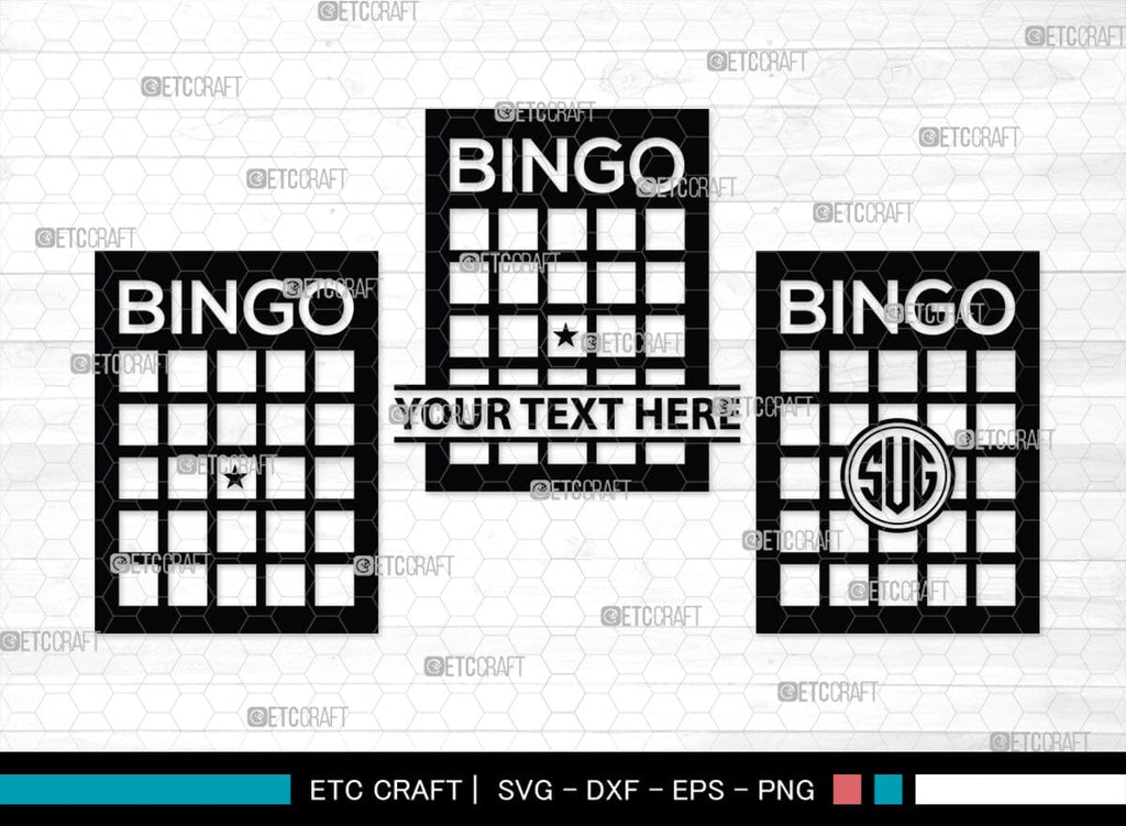 Bingo Monogram, Bingo Silhouette, Bingo SVG, Bingo Card Svg, Bingo ...