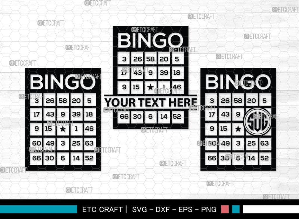 Bingo Monogram, Bingo Silhouette, Bingo SVG, Bingo Card Svg, Bingo Bal ...