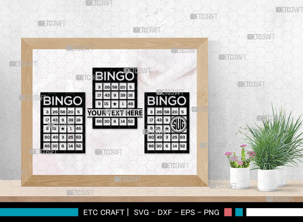 Bingo Monogram, Bingo Silhouette, Bingo SVG, Bingo Card Svg, Bingo Bal ...
