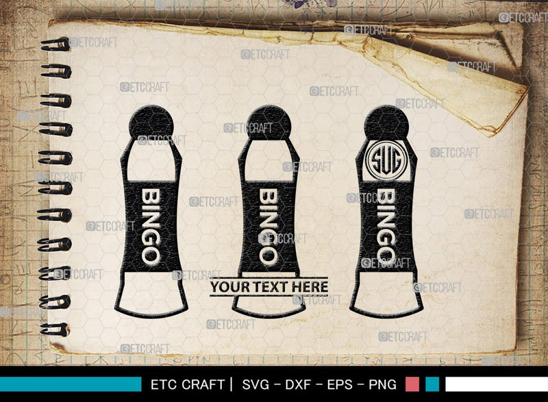 Bingo Monogram, Bingo Silhouette, Bingo SVG, Bingo Card Svg, Bingo ...