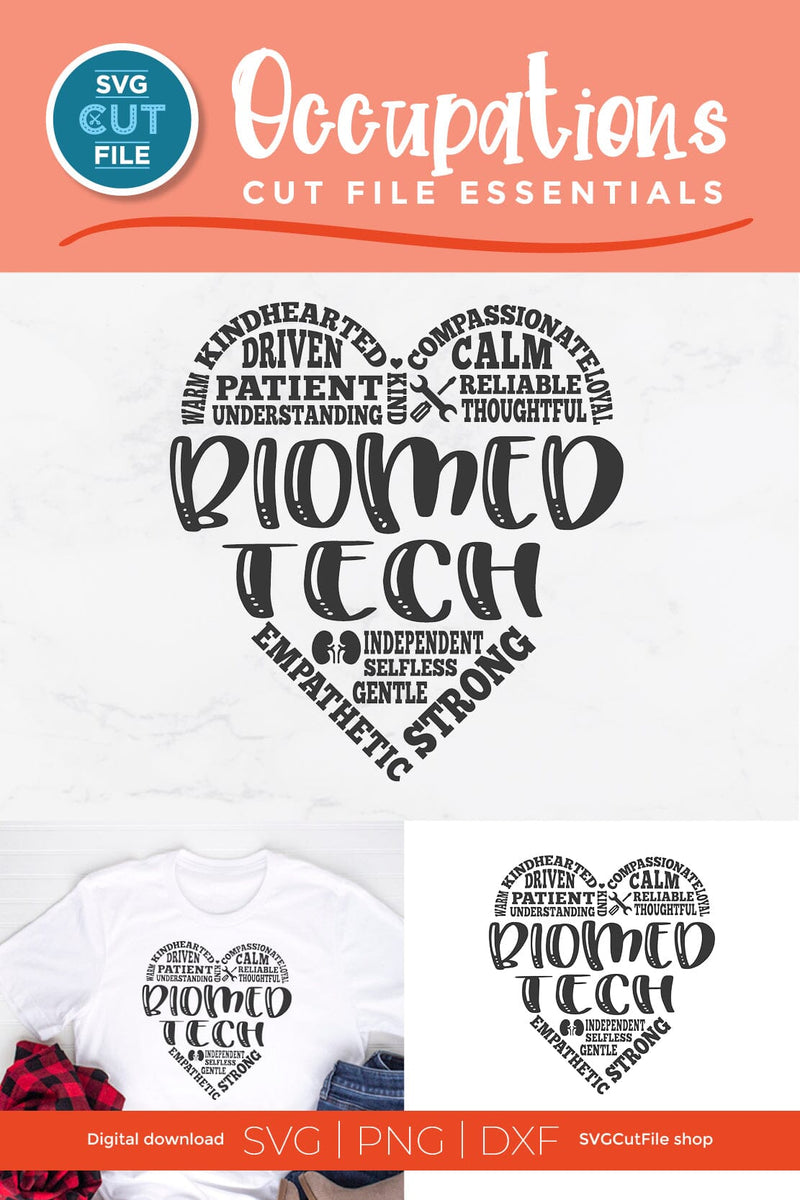 Biomed Tech svg, a BioMedical Technician svg for crafters - So Fontsy
