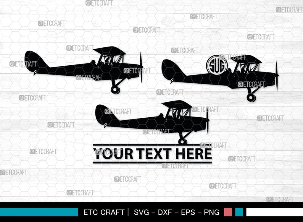 Biplane Monogram, Biplane Silhouette, Biplane SVG, Plane Svg, Aircraft ...