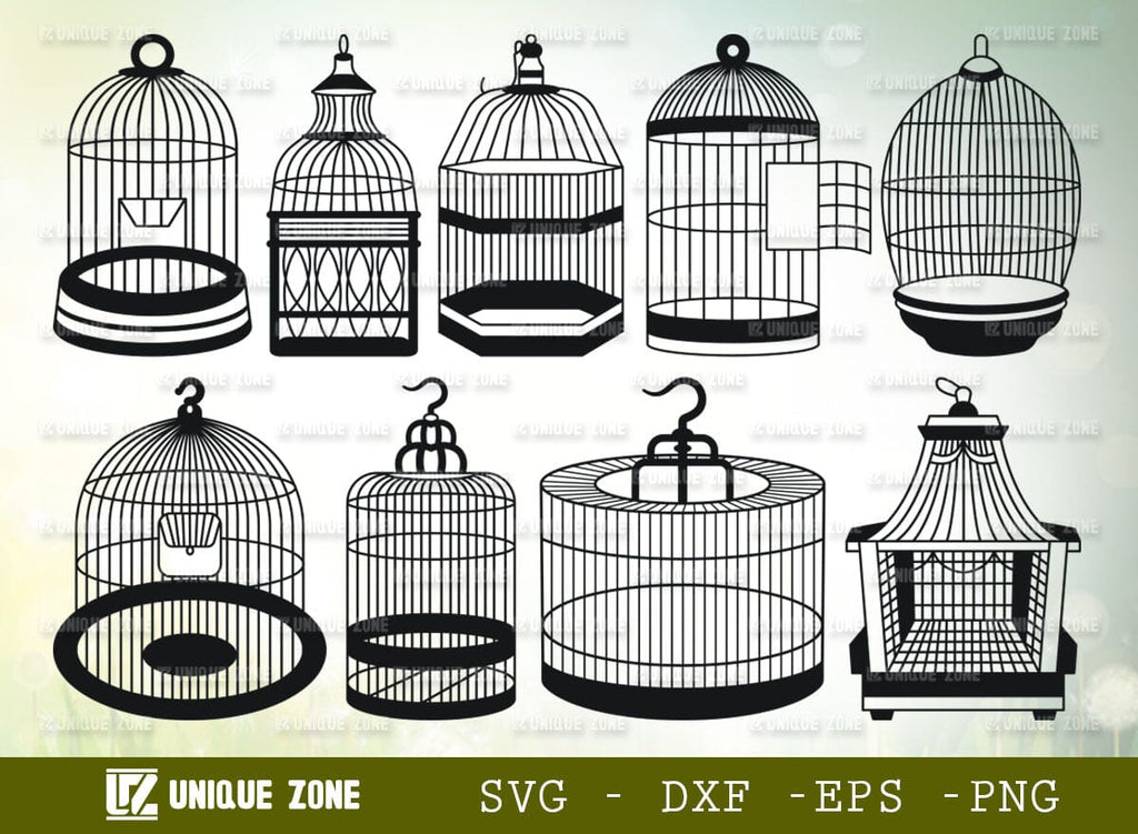 Bird Cage SVG Bundle, Cage Silhouette, Bird Home Svg, Bird House Svg ...