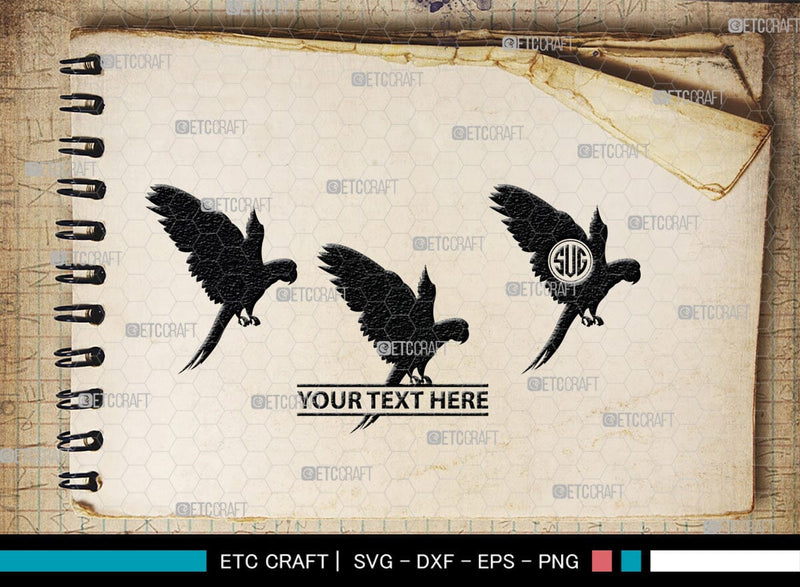 Bird Monogram, Bird Silhouette, Bird SVG, Parrot Svg, Sparrow Svg ...