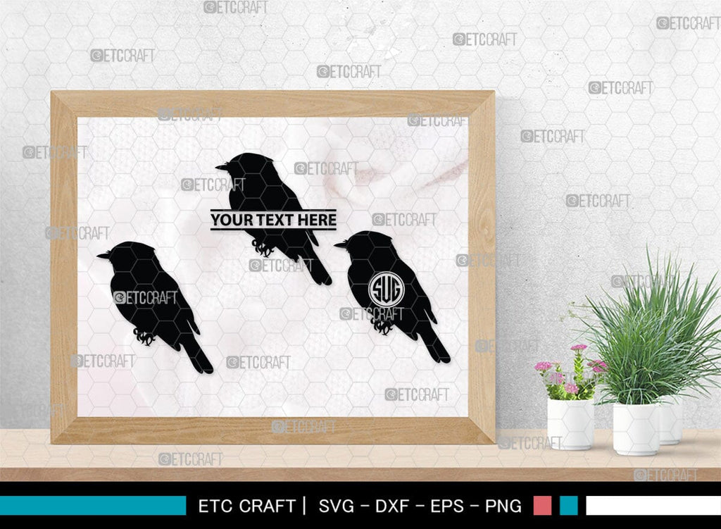 Bird Monogram, Bird Silhouette, Bird SVG, Parrot Svg, Sparrow Svg ...