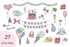Birthday doodles PNG Clipart | Vector illustrations - So Fontsy