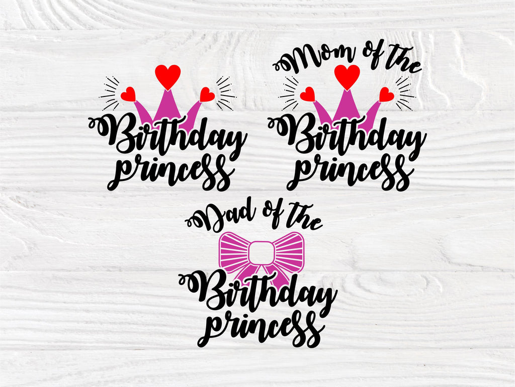 Birthday princess SVG | Princess bundle svg | Mom and dad svg ...