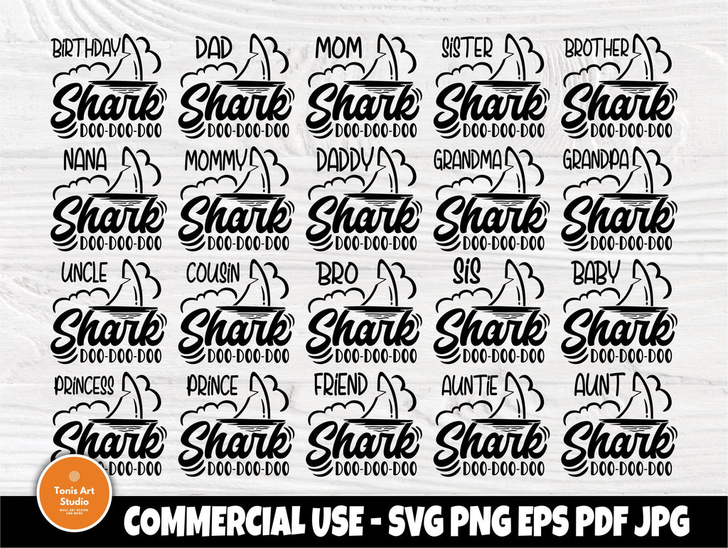 Birthday Shark SVG, Shark Family Svg, Boy Girl Svg - So Fontsy