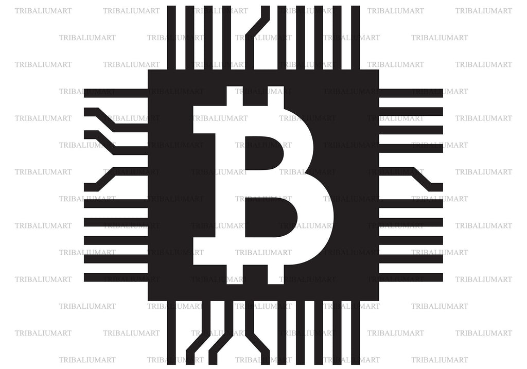 Bitcoin design. Cut files for Cricut. Clip Art silhouette (eps, svg ...