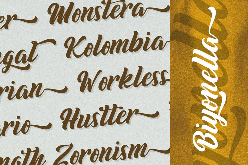 Biyonella - Retro Bold Script Font - So Fontsy
