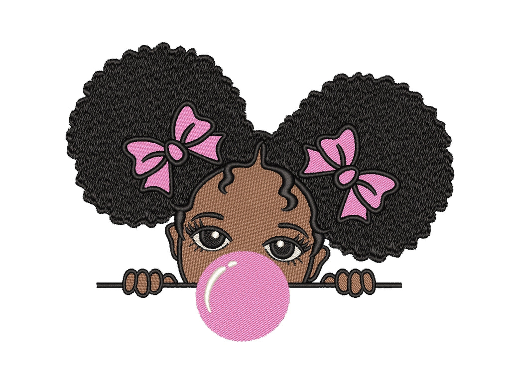 Black Girl Embroidery Design, 4 sizes - So Fontsy