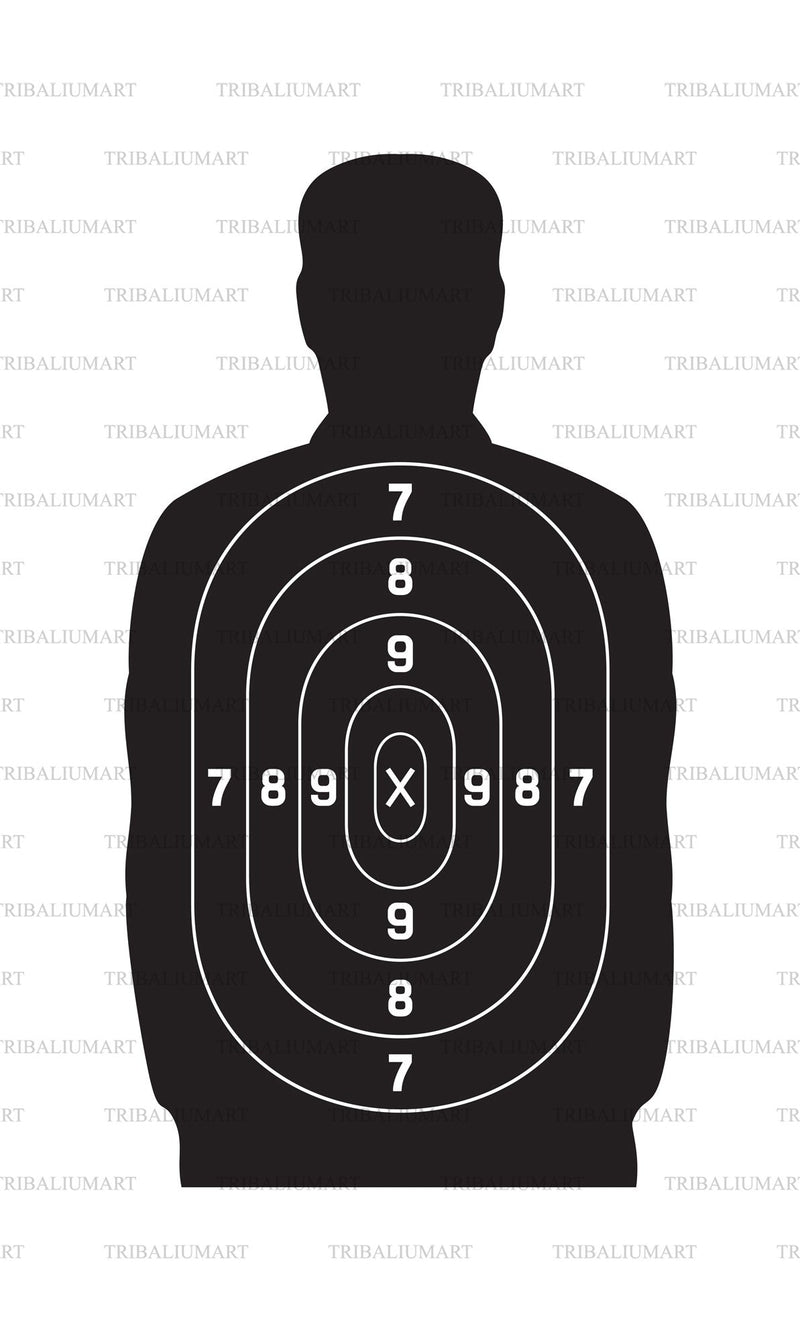 Black human target. Cut files for Cricut. Clip Art (eps, svg, pdf, png ...