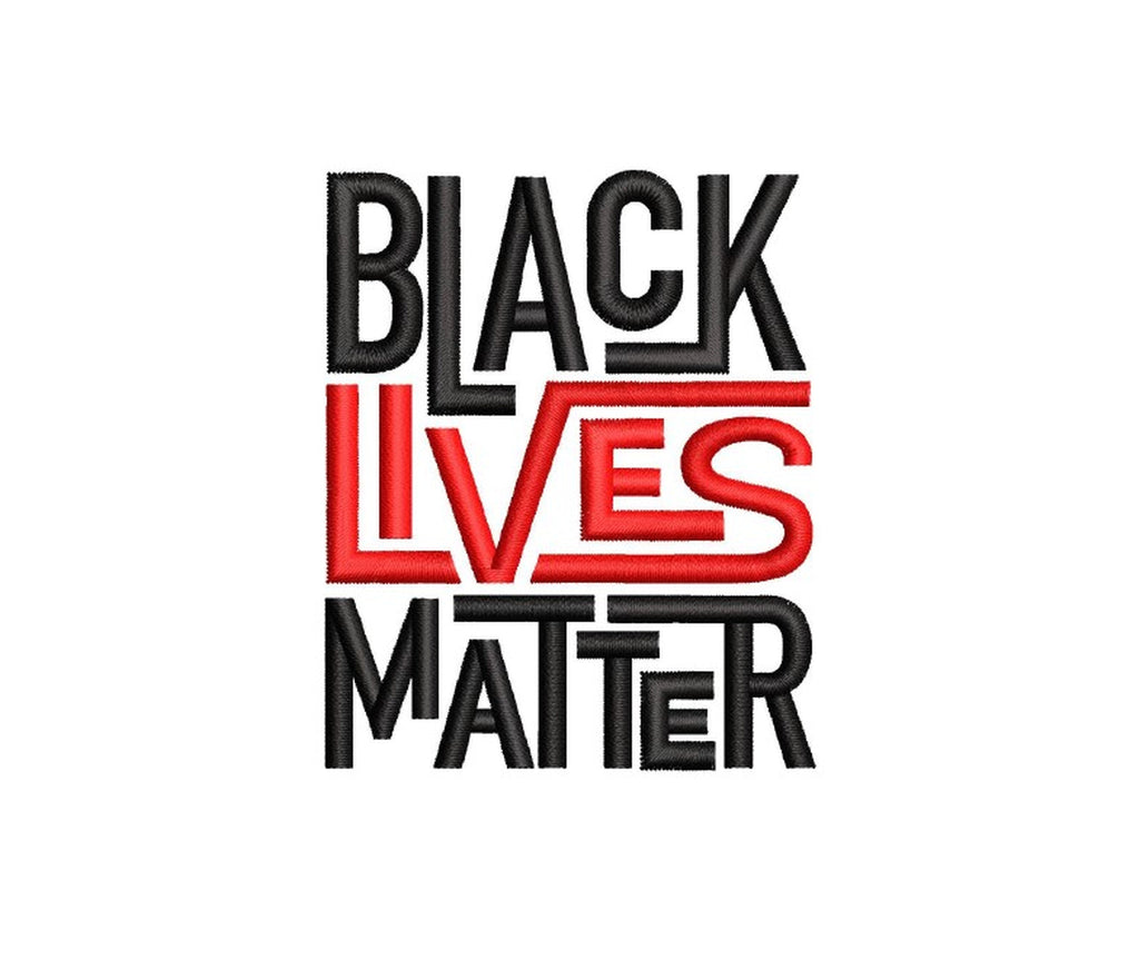 Black lives matter embroidery design, 4 sizes - So Fontsy