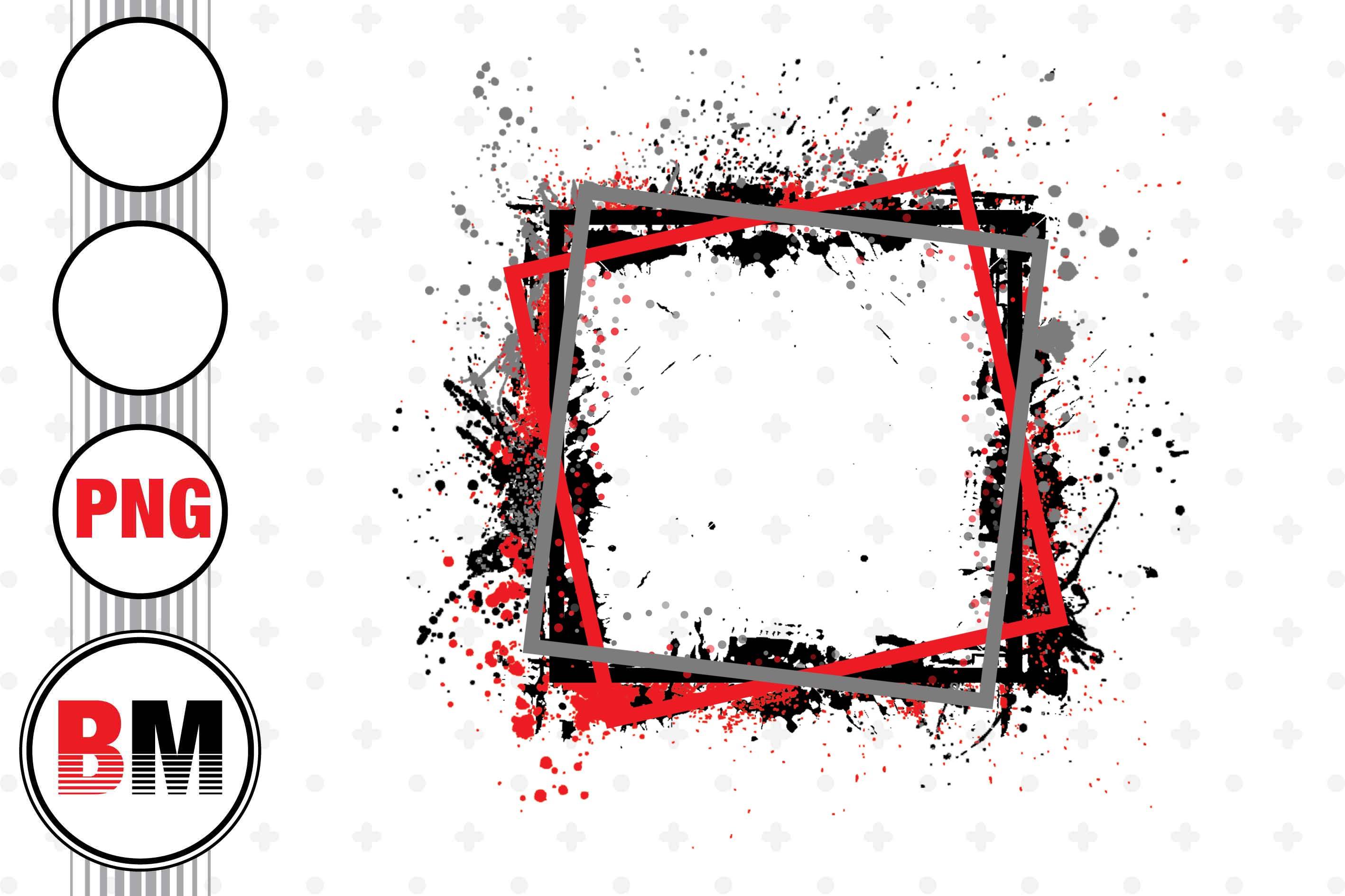 Black Red Distressed Square Leopard PNG Files - So Fontsy
