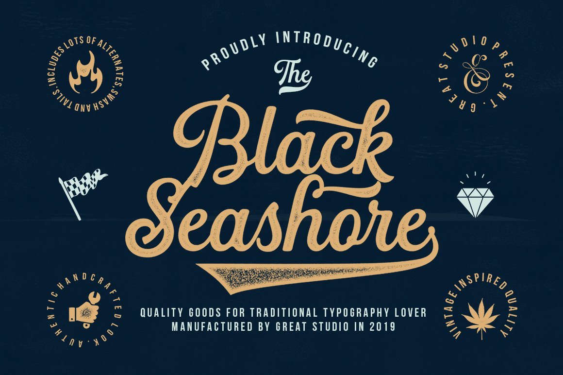 Black Seashore Font - So Fontsy