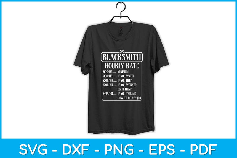 Blacksmith Hourly Rate Svg Cutting File - So Fontsy