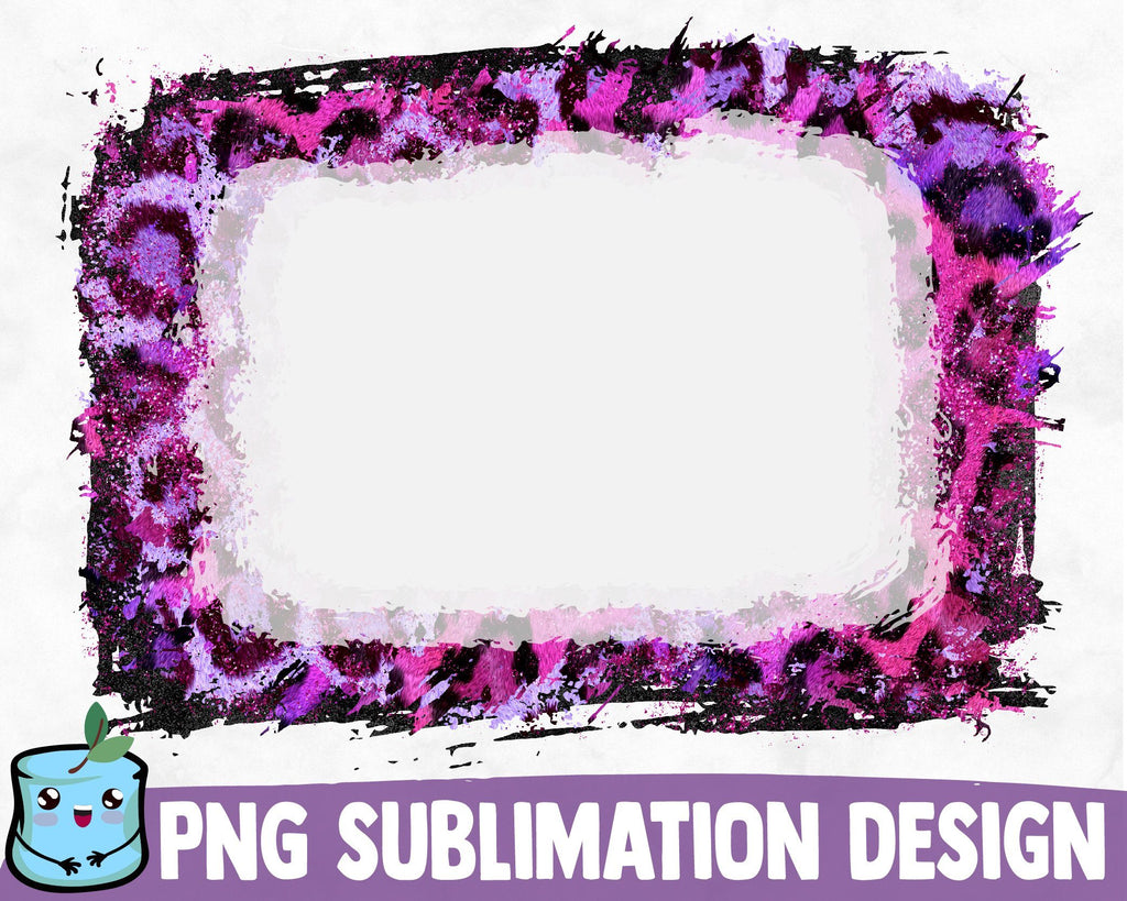 Bleached Purple Pink Leopard Sublimation Frame - So Fontsy