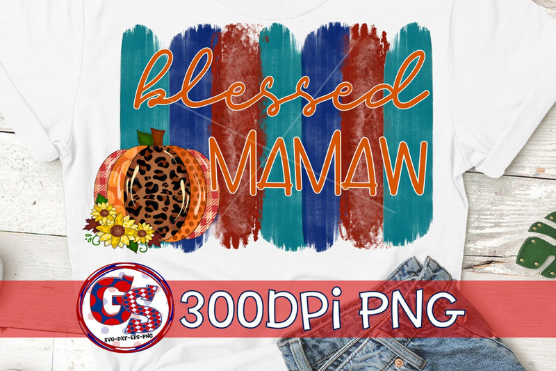 Blessed Mamaw PNG-Fall Brushstrokes PNG - So Fontsy
