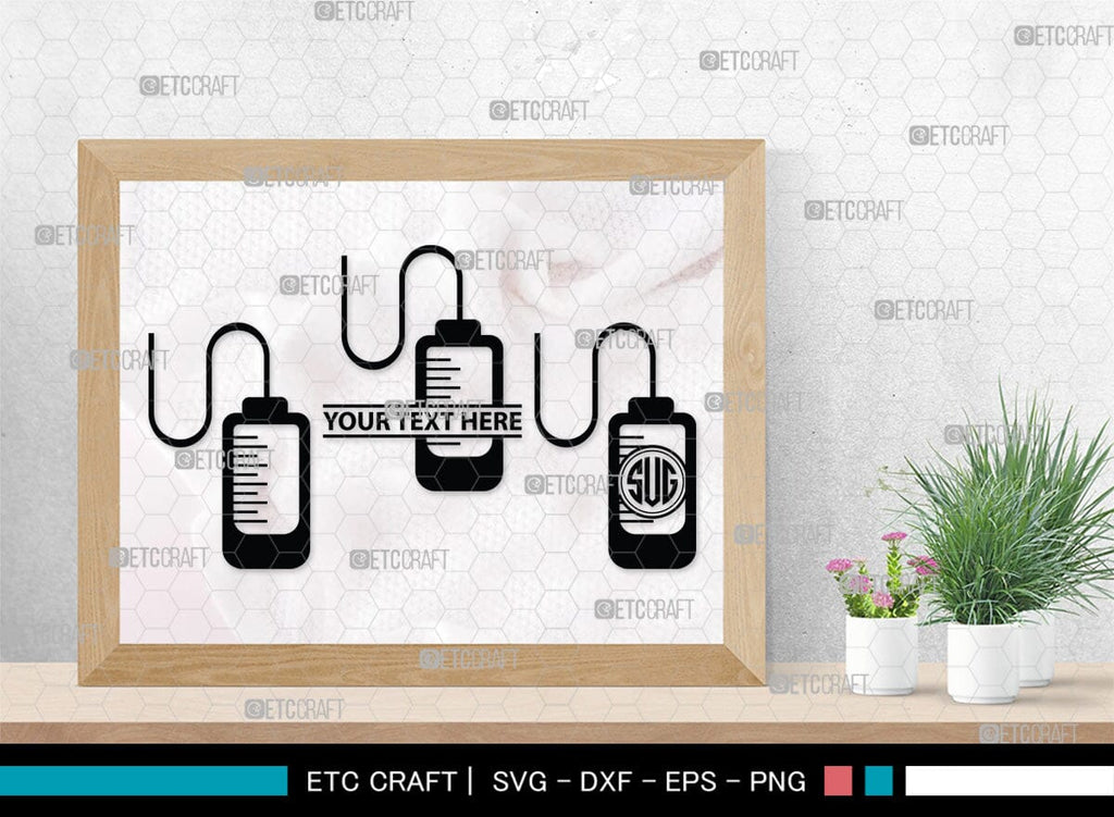 Blood Bag Monogram, Blood Bag Silhouette, Blood Bag SVG, Blood Svg, Bag ...