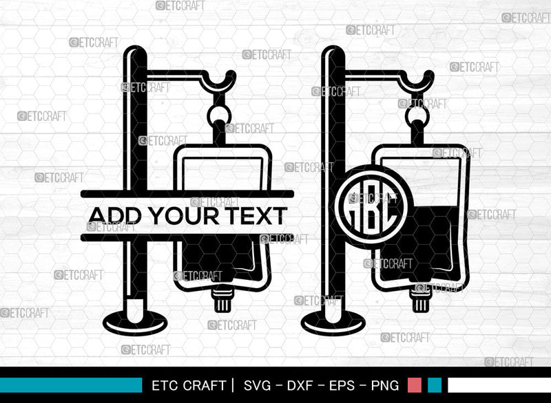 Blood Bag Monogram SVG, Split Monogram, Blood Svg, Blood Bag Icon Svg ...