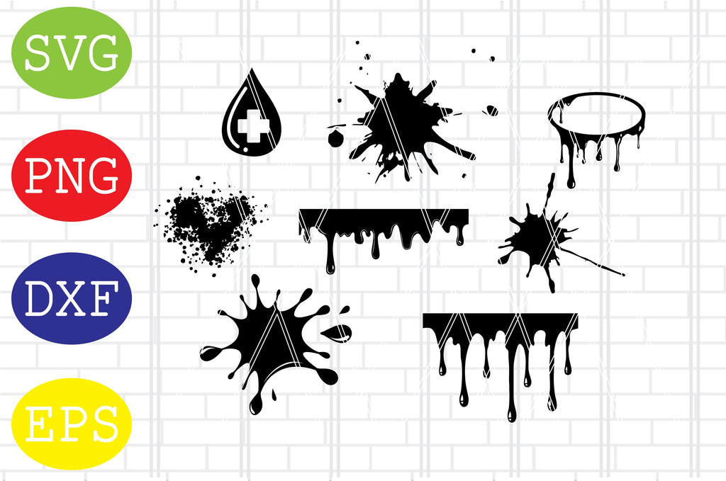 Blood Splash Svg, Dripping Borders Svg, Dripping Borders SVG, Dripping ...