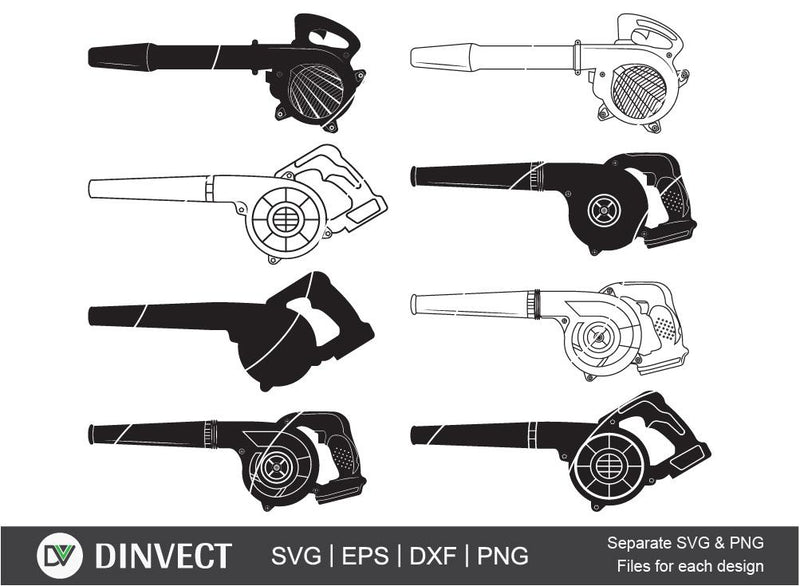Blower SVG, Leaf Blowers Silhouette, Electric Blower Clipart, Blower ...