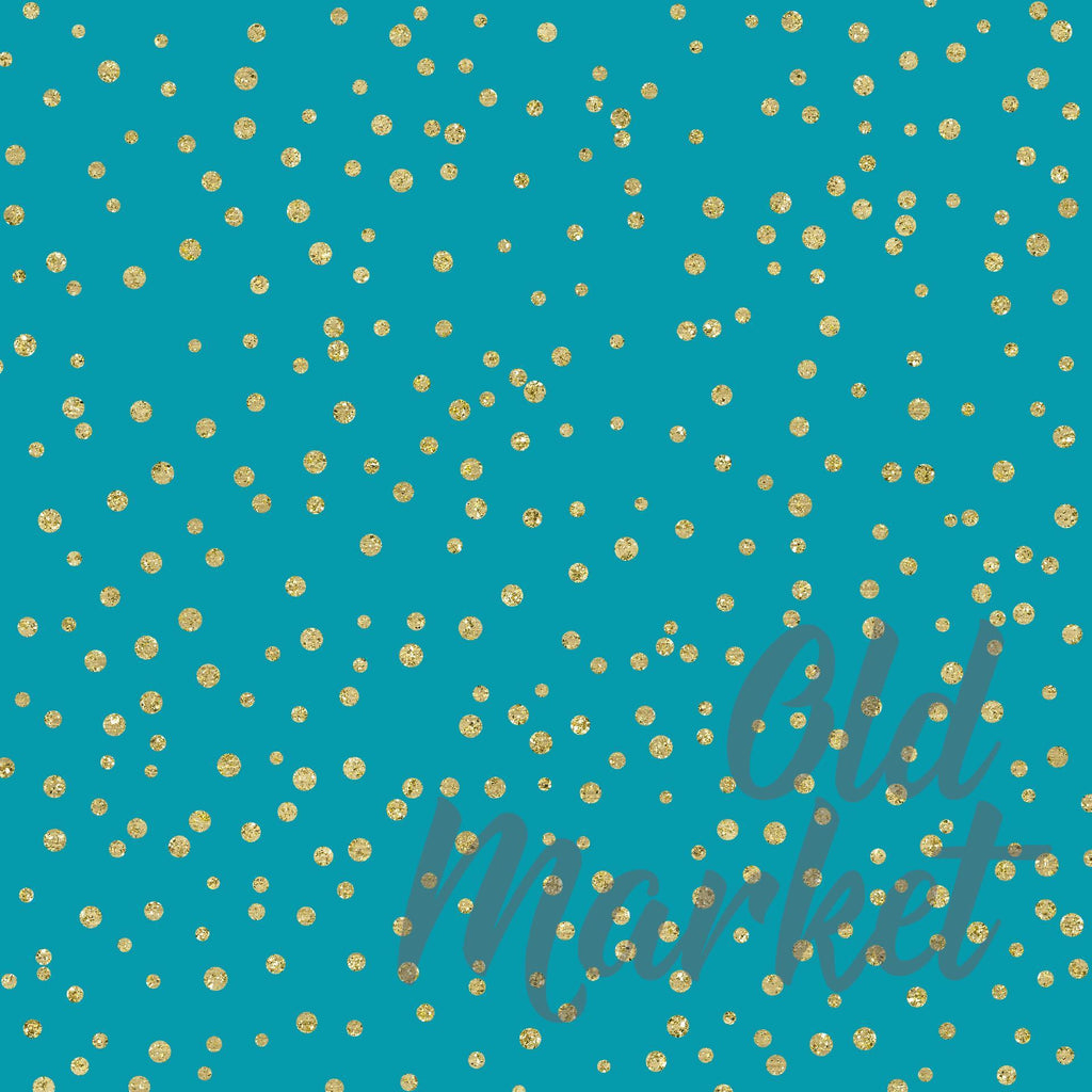 Blue and Gold Glitter Digital Paper - So Fontsy