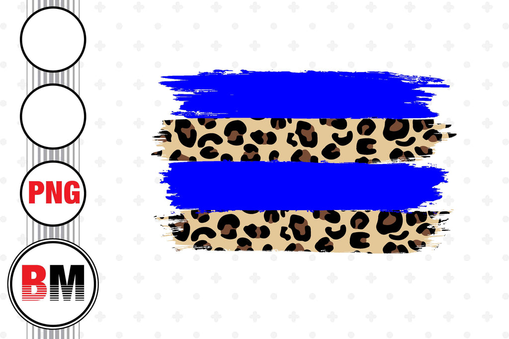 Blue Leopard Brush PNG Files - So Fontsy