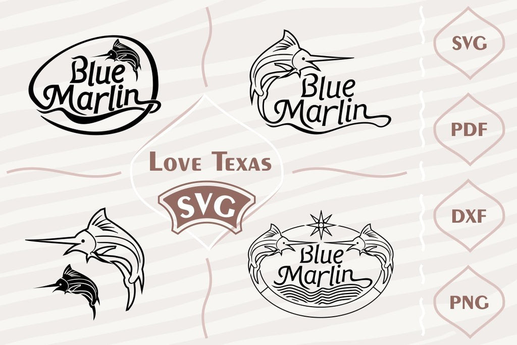 Blue Marlin - SVG bundle - So Fontsy