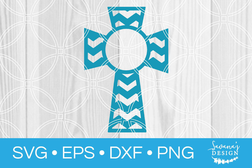Blue Monogram Circle Cross - So Fontsy