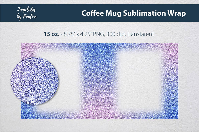 Blue Pink Photo Mug Sublimation Wrap PNG - So Fontsy