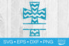 Blue Split Monogram Cross - So Fontsy
