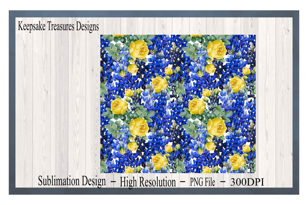 Bluebonnet Tumbler Wrap, 20oz Sublimation Tumbler Wrap, PNG Sublimation ...
