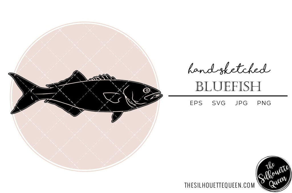 Bluefish Hand sketched, hand drawn vector clipart - So Fontsy